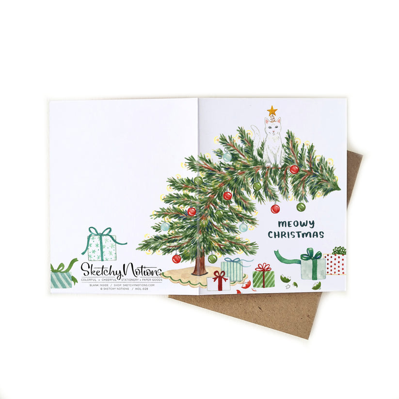 Meowy Christmas Cat Card | Cat Lady Holiday Card Naughty Cats – Sketchy ...