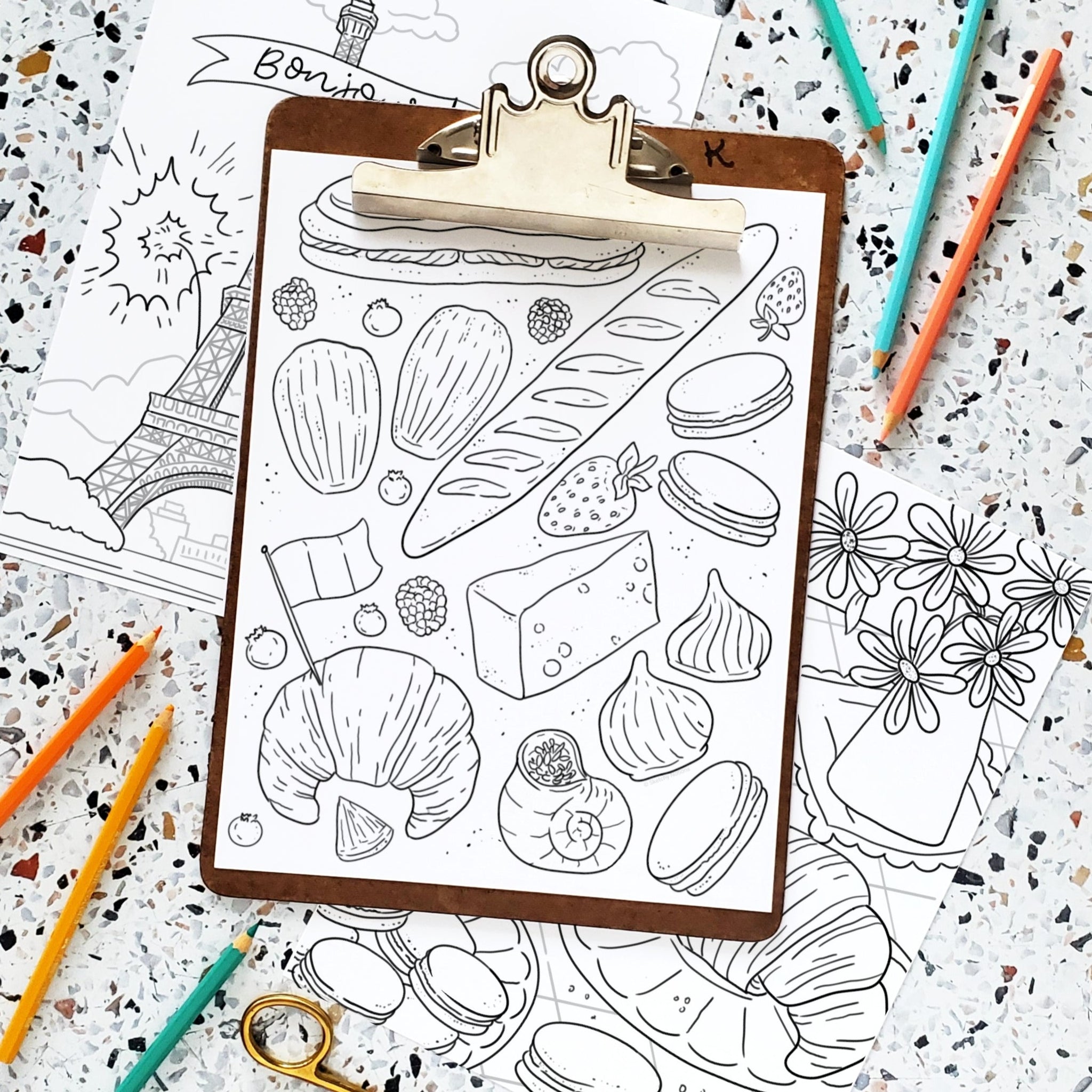 Bonjour France Coloring Page | French Printable Download 2024 Olympics ...