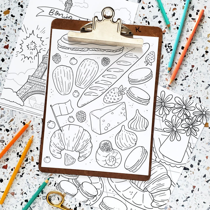 Bonjour France Coloring Page | French Printable Download 2024 Olympics ...