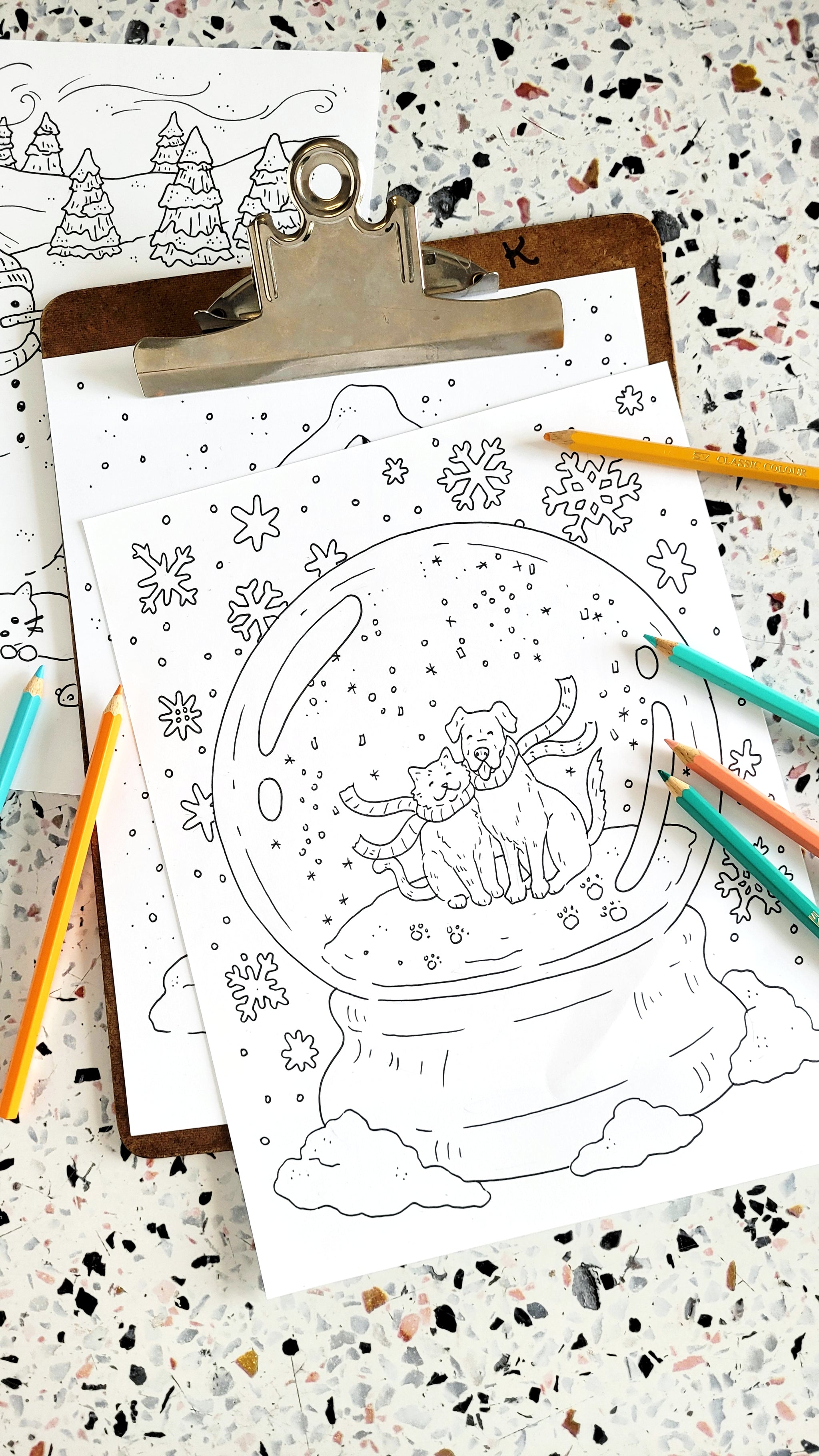 Winter Wonderland Coloring Pages | Printable Download Set of 3 ...