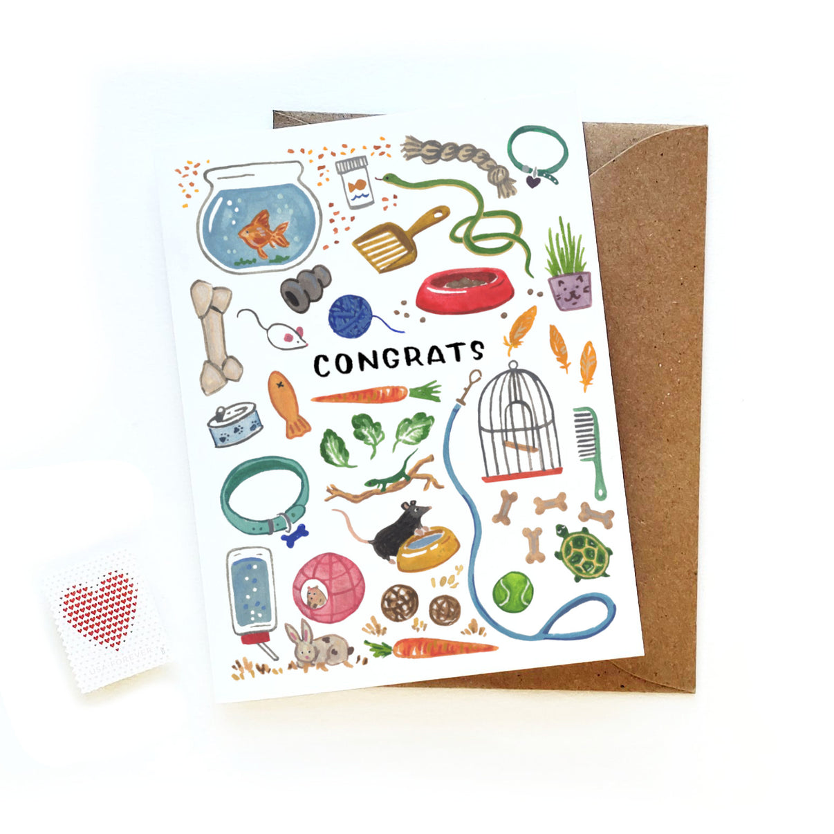 Congrats New Pet Card | Celebrate New Pet Owner – Sketchy Notions