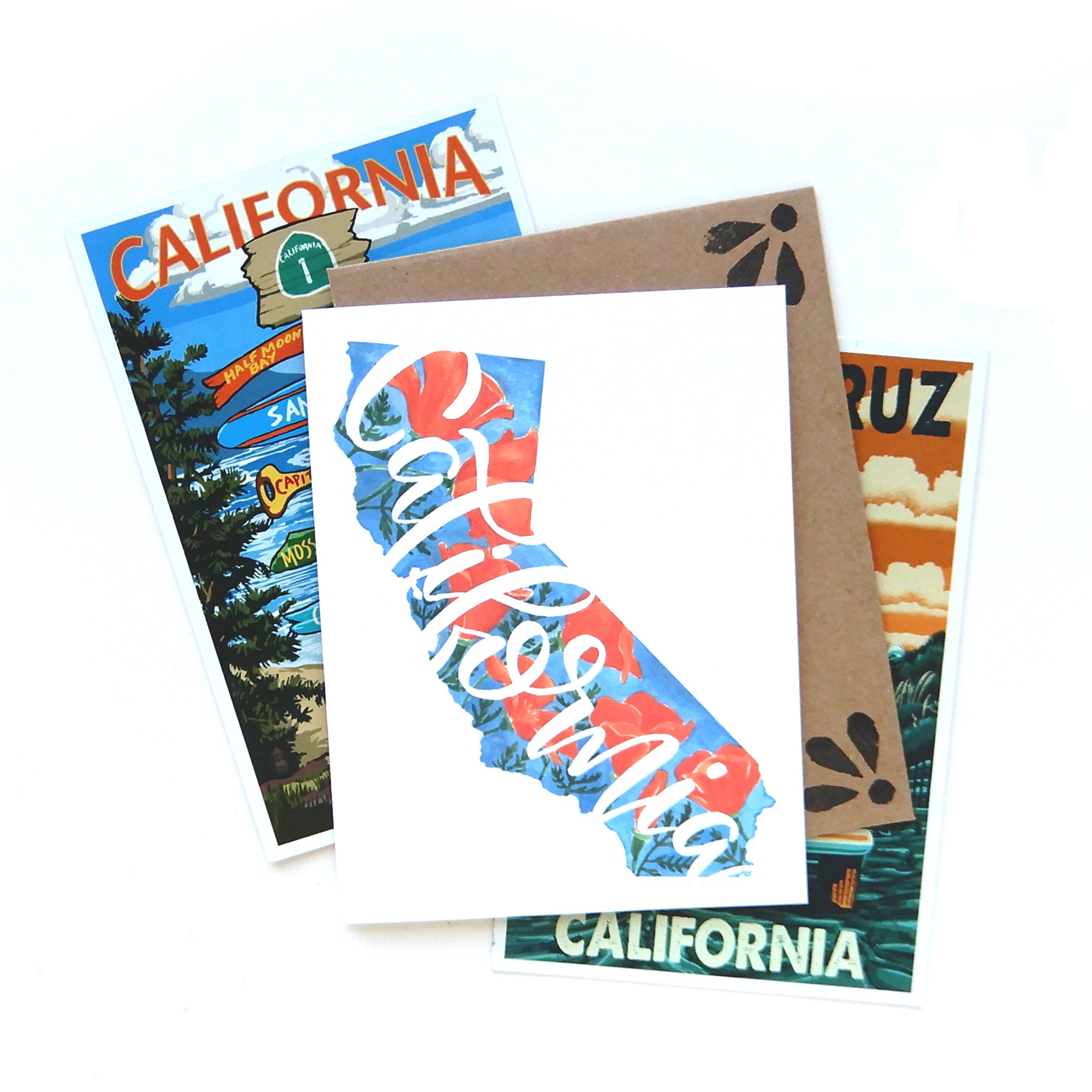California State Flower Lettered Golden Poppy Card | Watercolor Art ...