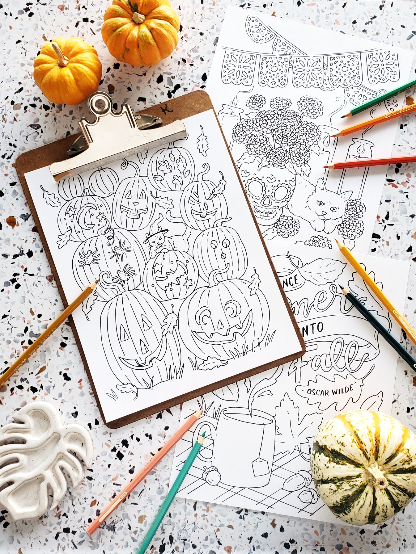 Spooky Fall Coloring Pages – Sketchy Notions