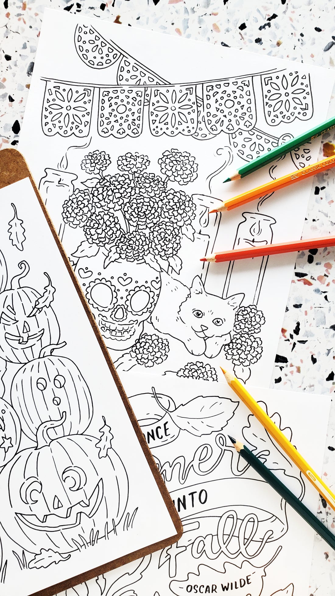 Spooky Fall Coloring Pages – Sketchy Notions