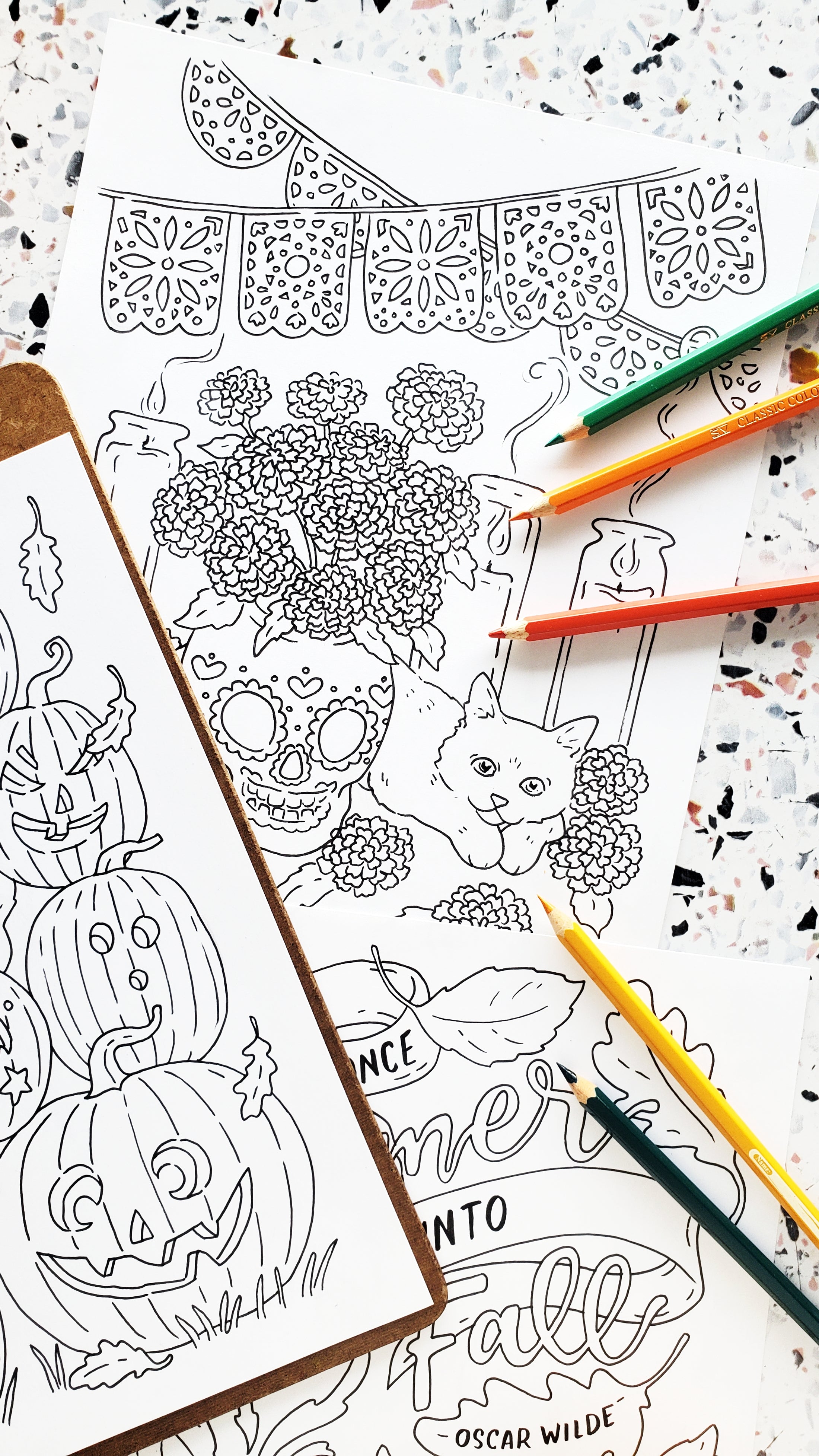 Spooky Fall Coloring Pages – Sketchy Notions