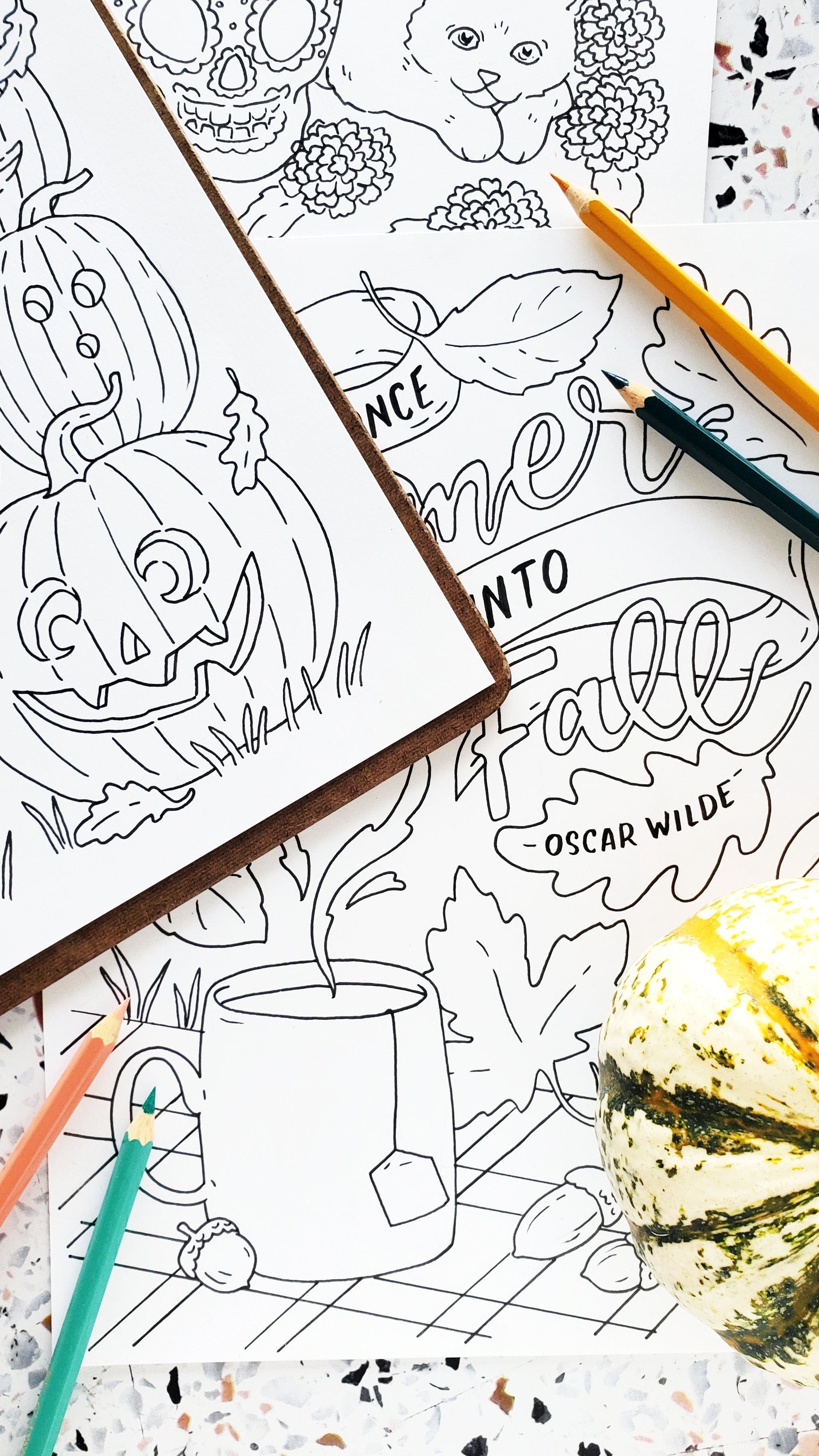 Spooky Fall Coloring Pages – Sketchy Notions