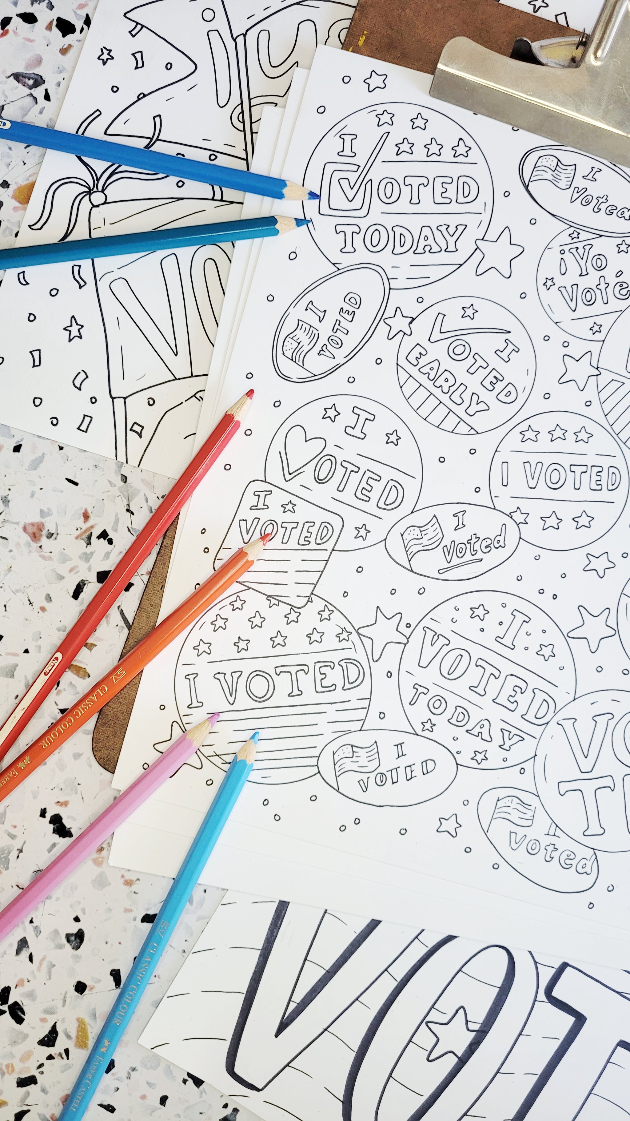 VOTE Posters Coloring Pages | Free Printable Download GOTV – Sketchy ...