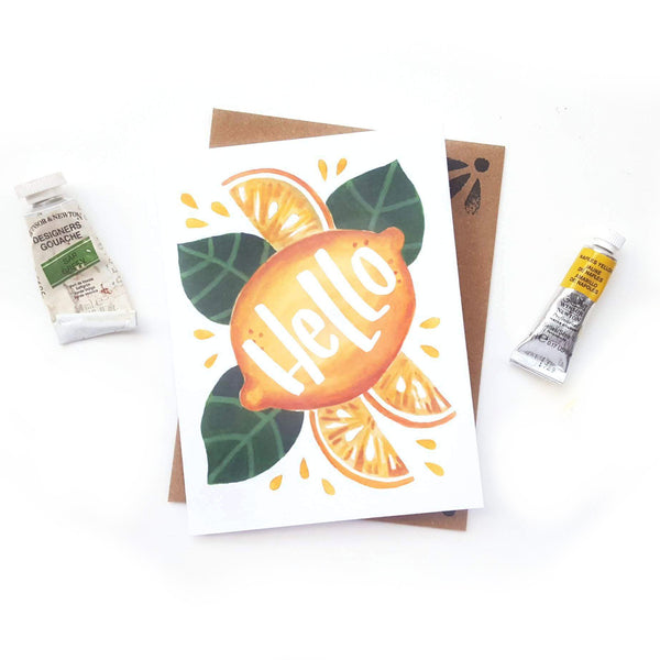 Lemon Hello Card – Sketchy Notions
