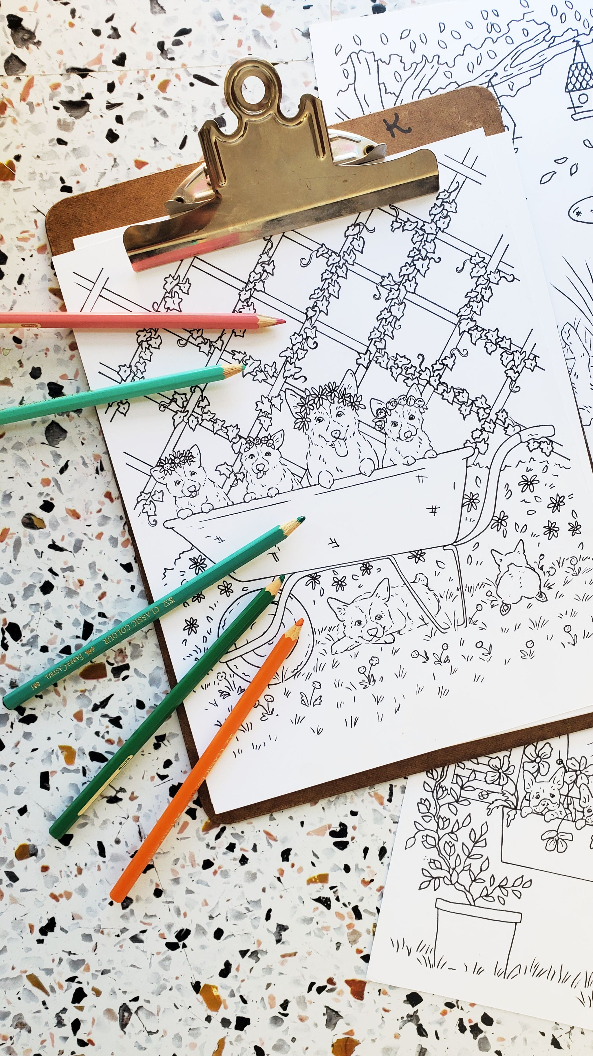 Spring Dogs Coloring Pages – Sketchy Notions