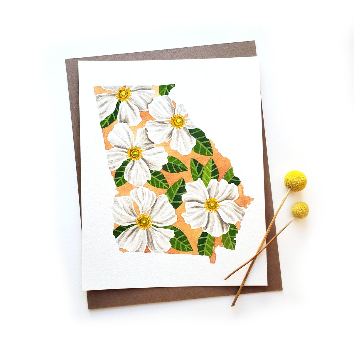Georgia State Flower Original Watercolor – Sketchy Notions