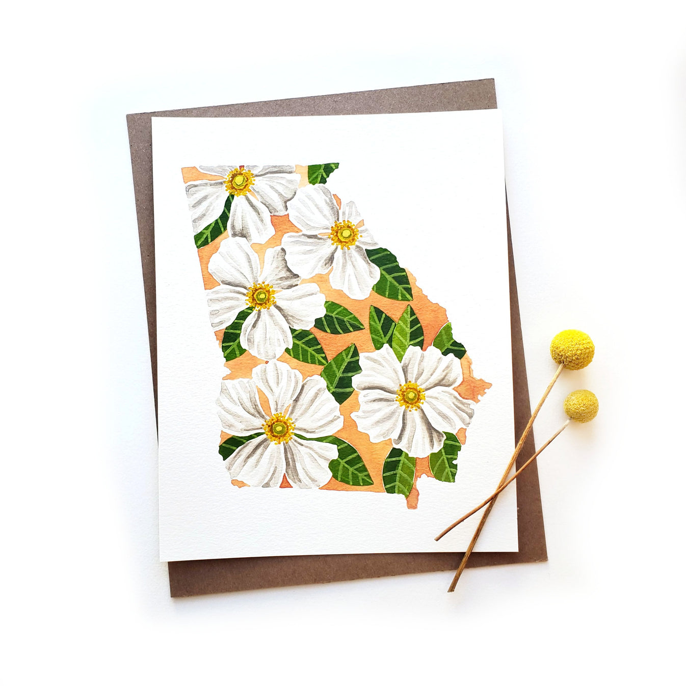 Georgia State Flower Original Watercolor – Sketchy Notions