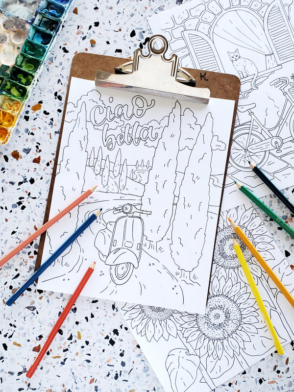 Italy Coloring Pages – Sketchy Notions