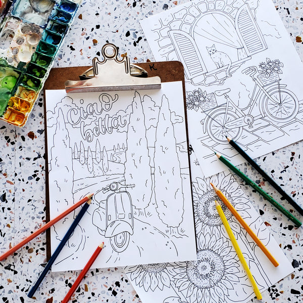 italy themed coloring pages