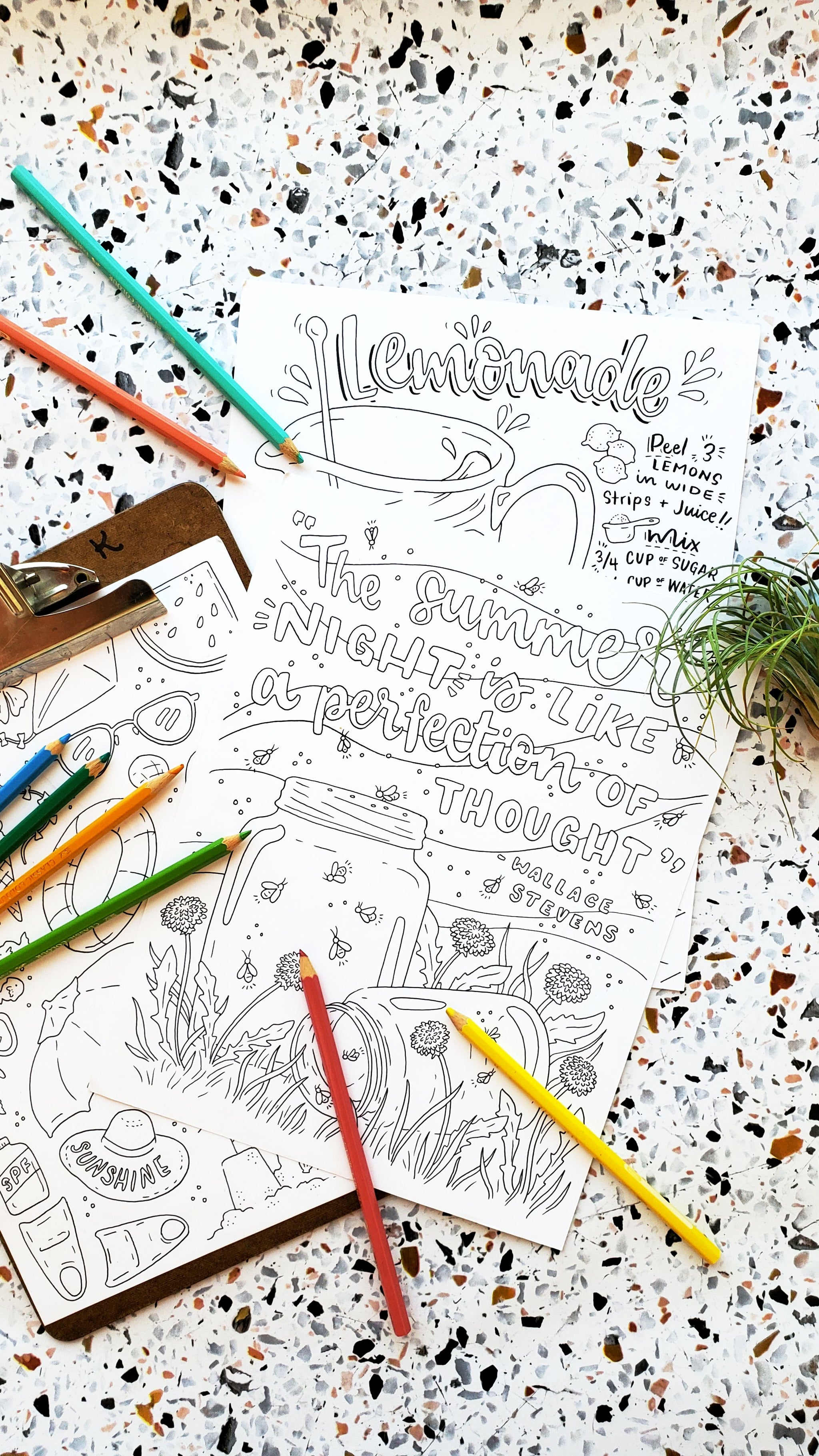 Summery Coloring Pages – Sketchy Notions