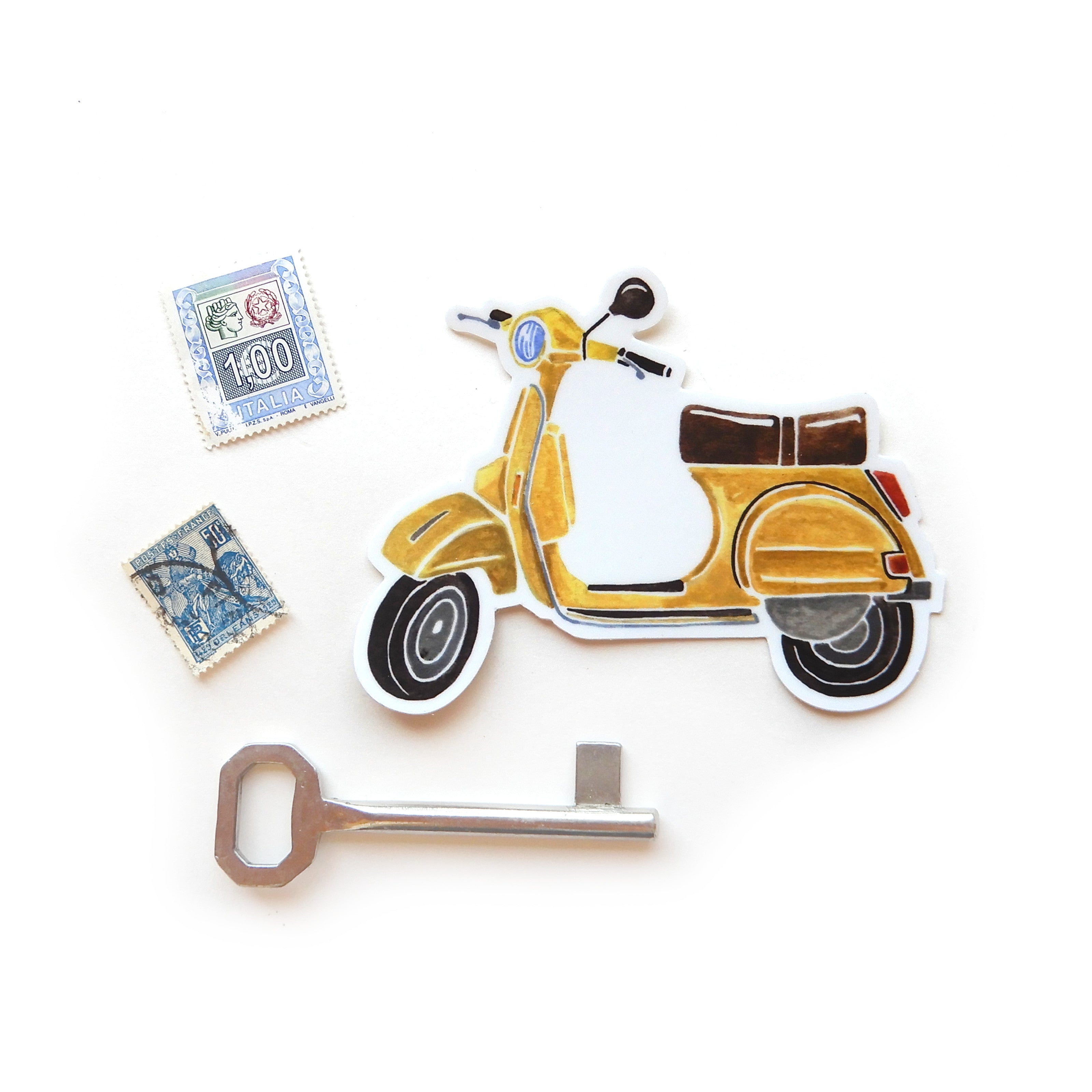 Mustard Yellow Vespa Sticker – Sketchy Notions