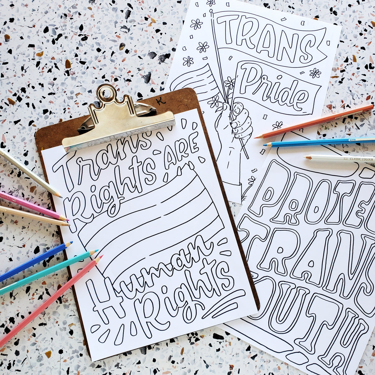 Protect Trans Rights Protest Coloring Pages | Printable Downloads ...