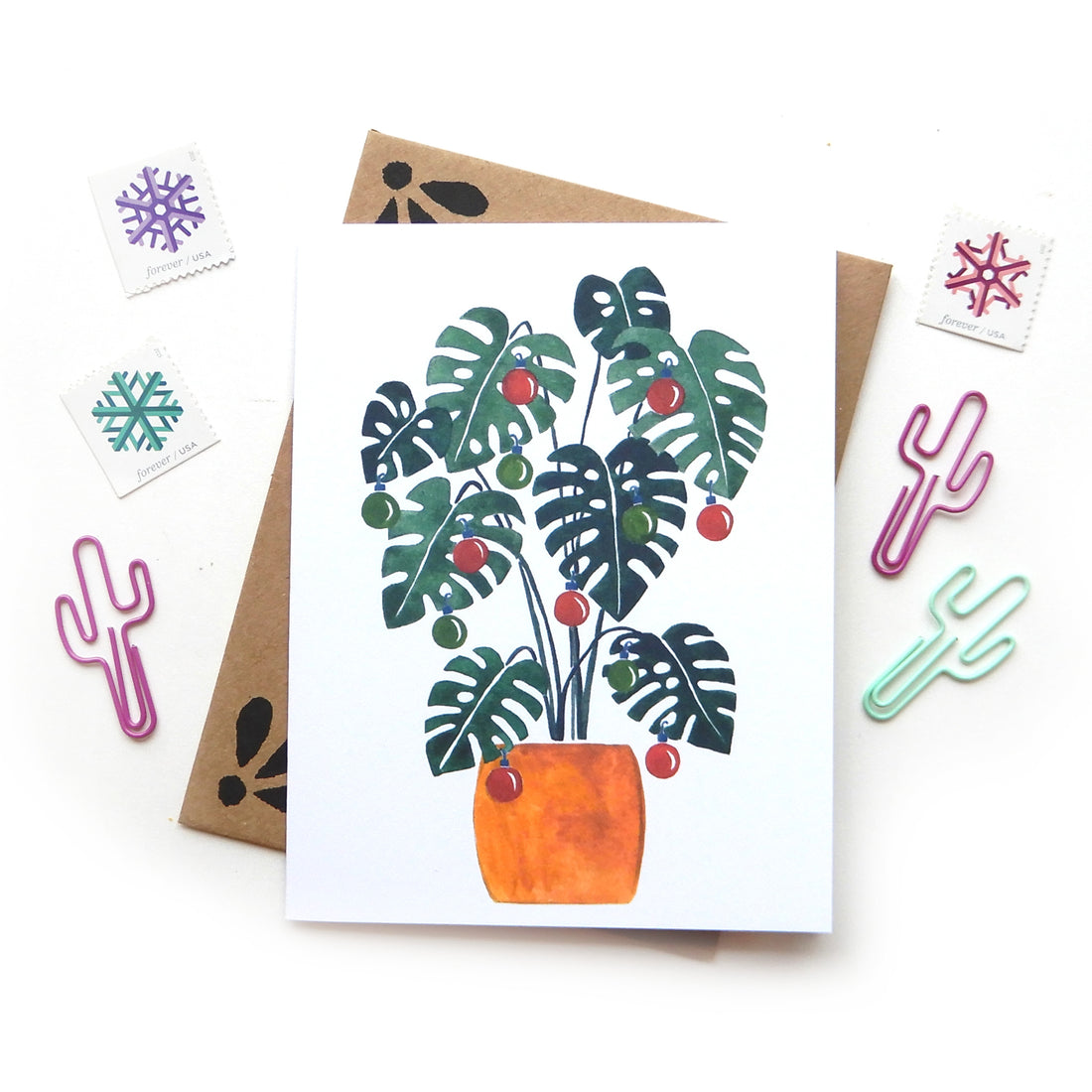 Monstera Holiday Card – Sketchy Notions